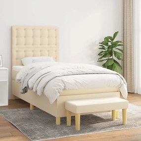 vidaXL Box spring postel s matrací 100 x 200 cm textil [3137458] Barva: Tmavě šedá