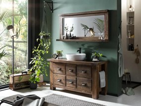 furniture-nabytek.cz - Koupelnový set Cantaro 2 kusy, masivní recyklovaná borovice, lakovaný, hnědý