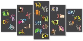 Obraz abeceda pro děti Velikost (šířka x výška): 150x75 cm