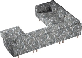 Potah na pohovku IKEA Norsborg rohová, 5-místná se šezlongem barva vícebarevná látka pletený vzor, vzorované