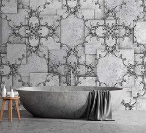 Gario Fototapeta Orientální vzor na šedém pozadí Materiál: Vliesová, Rozměry: 300 x 210 cm