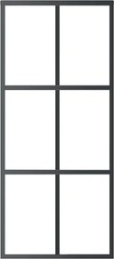 vidaXL Posuvné dveře s kováním ESG sklo a hliník 90 x 205 cm [3081946]