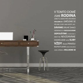 GLIX Rodinná pravidla - samolepka na zeď Oranžová 50 x 100 cm