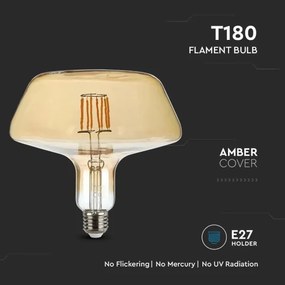 LED Žárovka FILAMENT T180 E27/8W/230V 1800K