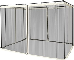 Outsunny Moskytiéra pro pavilion 3x3 s 4 bočními panely, moskytiéra s háčky a zipem, ochrana proti hmyzu, síťka z nylonu, černá | Aosom