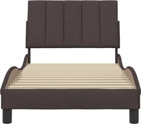 Rám postele bez matrace Hanko tmavě hnědá 80 x 200 cm textil 3310352