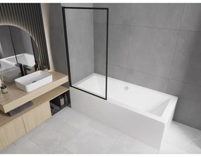 Mexen Alex fix vanová zástěna 5 mm, 1-pevné křídlo, 80x140 cm, čiré sklo, černá, 893-080-000-70-70