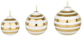 KÄHLER Keramické vánoční ozdoby Omaggio Gold - set 3 ks, zlatá barva, krémová barva, keramika
