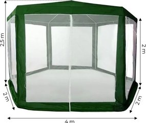 Skládací zahradní párty stan s moskytiérou NEILKE 2x2 m zelený