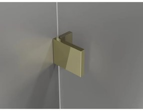 Mexen Lunar, L pětiúhelníkový sprchový kout naklápěcí doleva 100 x 80 cm, 8mm čiré sklo, zlatý profil, 831L-100L-080P-50-00-L