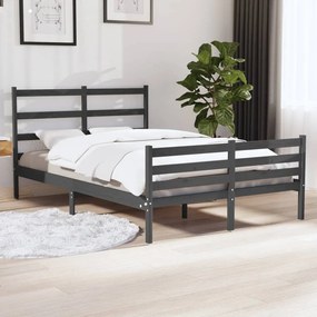 Rám postele šedý masivní borovice 150 x 200 cm King Size,  3103720 HangarStore.cz
