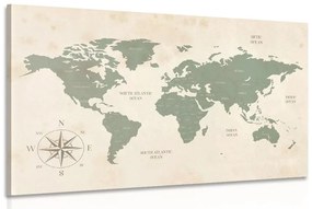 Obraz decentní mapa světa - 90x60 cm
