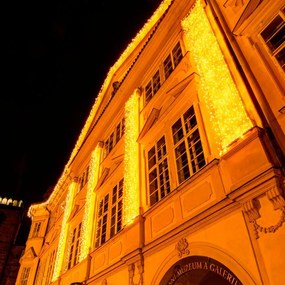 Easy Fix LED světelný závěs venkovní, 100 × 500 cm, teple bílá, 500 diod, bílý kabel, IP67, prodlužovací