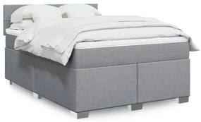 Box spring postel s matrací světle šedá 140 x 190 cm textil 3285883