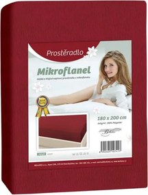 Bellatex Prostěradlo Mikroflanel 90x200 cm vínová