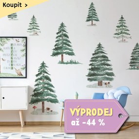 Nálepka na zeď - Lesní království - zimní les