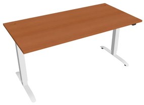Elektr. nastavitelný stůl 160x80 - HOBIS MOTION  MS 2 1600 Dekor stolové desky: třešeň, Barva kovové podnože: bílá