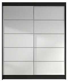 Šatní skříň LINO IV šířka 120 cm - černá/bílá