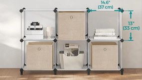 Sada 6 ks skládacích úložných boxů Teria béžová