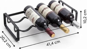 5Five® Stojan na láhve vína nebo sportovní láhve na pití, černý kov, stohovatelný STOK