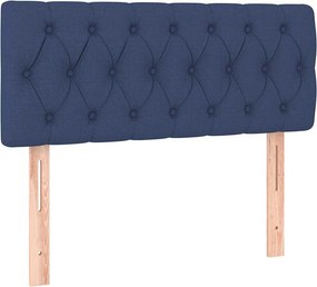 Box spring postel s matrací a LED modrá 90x190 cm textil 3133363
