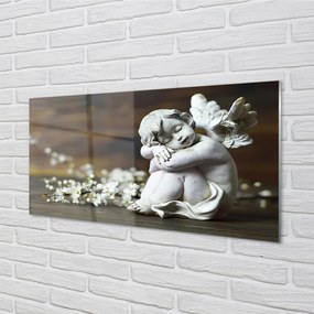 akrylový obraz Spící anděl květiny 100x50 cm