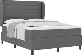 Postel s boxspringem s matrací Tmavě šedá 140 x 190 cm textil 3340495