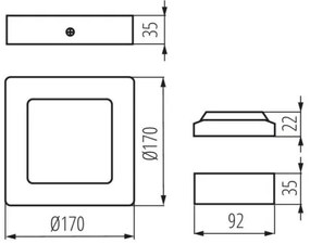 LED svítidlo Kanlux KANTI V2LED 12W-NW-W neutrální bílá 4000K 28950