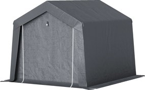 Zahradní kůlna Outsunny, skladovací stan, 3 x 3 m, voděodolná a odolná proti UV záření, pozinkovaná ocelová konstrukce a velké dveře, kryt pro kola do