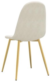 jídelní židle 2 ks krémově bílé samet - Default Title