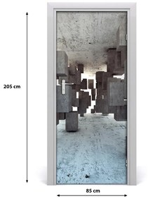 Fototapeta na dveře beton šestiúhelník 85x205 cm
