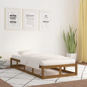 Rám postele medově hnědý 100 x 200 cm masivní dřevo - Default Title