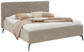OnaDnes -20% Béžová čalouněná dvoulůžková postel Meise Möbel Riva 160 x 200 cm s úložným prostorem