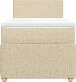 Box spring postel s matrací krémová 90x200 cm textil 3289637