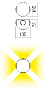 Redo 90500 -LED Venkovní nástěnné svítidlo MILESTONE 4xLED/3W/230V IP54 antracit
