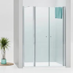 BETA LINE Chrom 155 Čiré Sprchové dveře dvoukřídlé s pevnou stěnou v rovině (115+40)