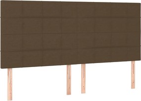 Box spring postel s matrací a LED tmavě hnědá 160x200 cm textil 3135448