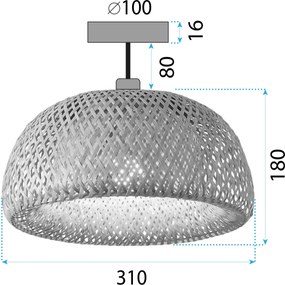 Toolight Toolight, stropní svítidlo 1xE27 APP1577-5C, přírodní hnědá, OSW-03618