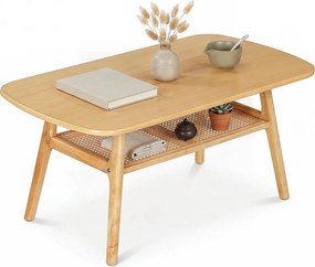 Costway Konferenční stolek 2 úrovně s otevřenou do – 100 × 53,5 × 45,5 cm