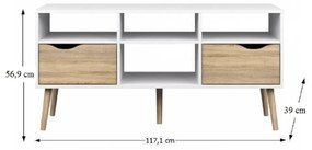 TV stolek OSLO 75391 skříňka, dub sonoma a bílá