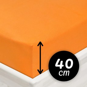 Jersey napínací prostěradlo na extra vysokou matraci JR-006 Oranžové 180 x 220 - výška 40 cm