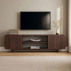 TV stolek v dekoru ořechu v tmavě přírodní barvě 180x52x34 cm Mirel – Nordure