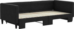 Válenda s přistýlkou černá 90 x 190 cm textil 3196590