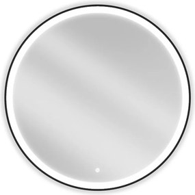 Mexen Esso kulaté koupelnové osvětlené zrcadlo, 90 cm, LED 6000K, anti-pára, černý rám - 9825-090-090-611-70