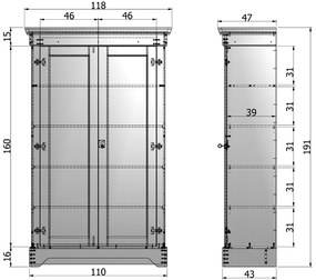 WOOOD Bílá šatní skříň Bella