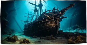 Sablio Ručník Vrak dřevěné lodi na dně moře - 50x100 cm