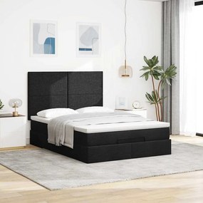 Osmanský rám postele s matrací černá 140x190cm textil 3313073