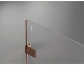 Mexen Lunar-F L, pravý sklápěcí sprchový kout 95 x 70 cm, 8mm čiré sklo, profil růžové zlato, 836L-095-070-60-00-P
