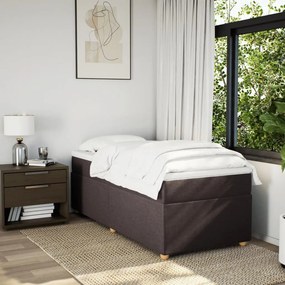 Box spring postel s matrací tmavě hnědá 90x200 cm textil 3285348
