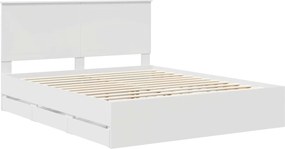 Rám postele se zásuvkou Bílá 160 x 200 cm Inženýrské dřevo 3411096